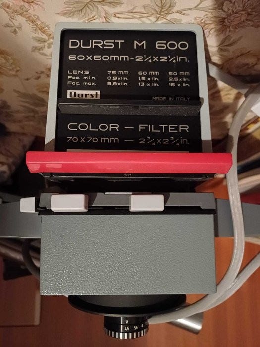 durst M600 - testa dell'ingranditore + lente dell'ingranditore ...