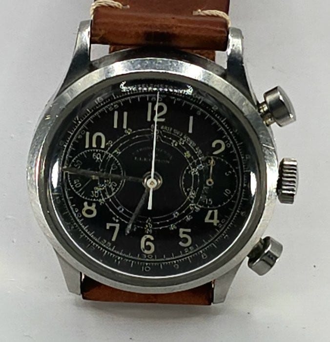 Chronometre Election. - Stahl Chronograph - Kaliber Valjoux 22 ...