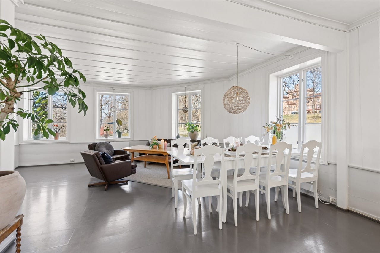 Unik 3-roms hjørneleilighet i flott tregård ved Søndre Park ...