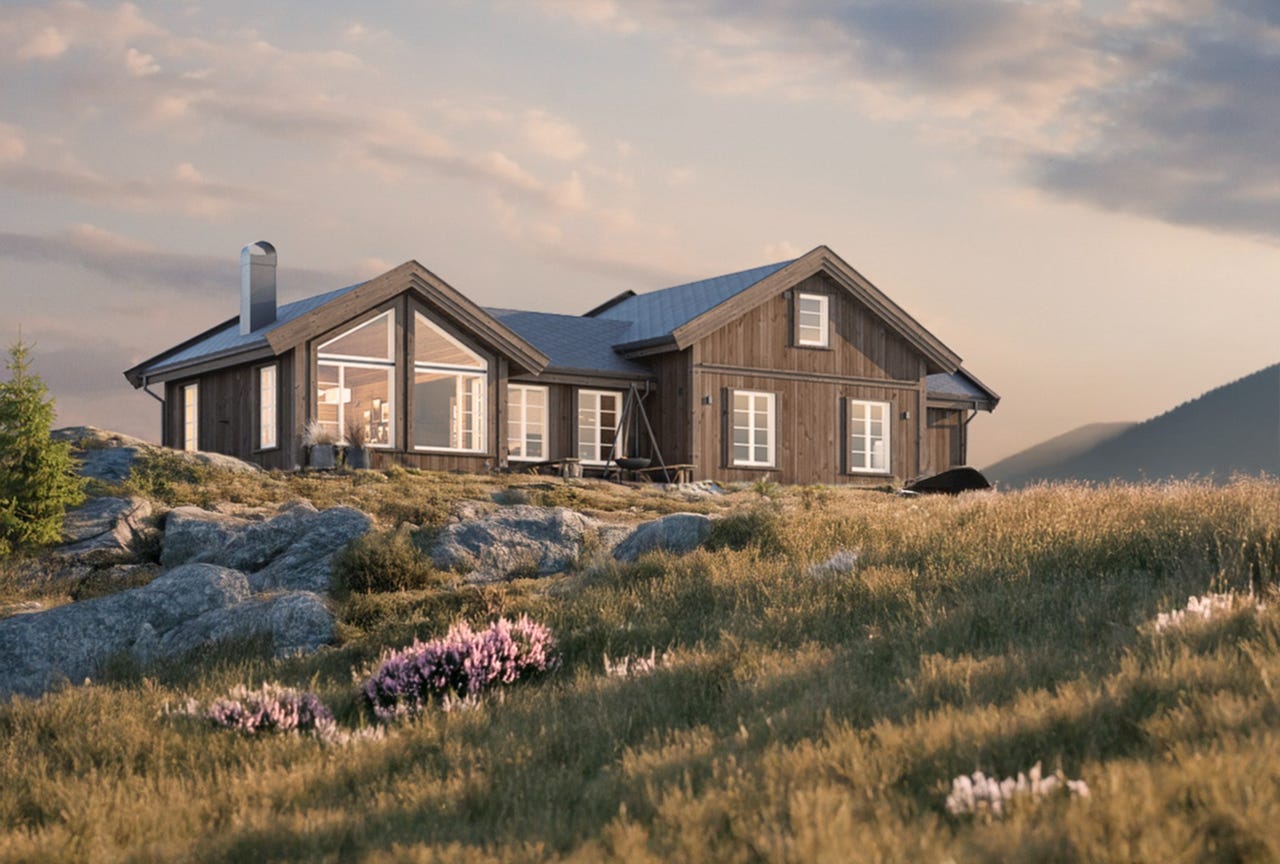 Innholdsrik familiehytte ved vakre Gaustatoppen. Nyt flott utsikt og storslått natur i nytt ...