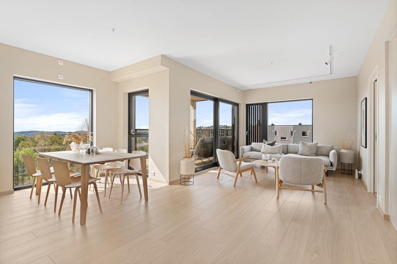 Oppgradert, UBRUKT og superfin hjørneleilighet med nydelig havutsikt! 14kvm balkong | Mulighet ...