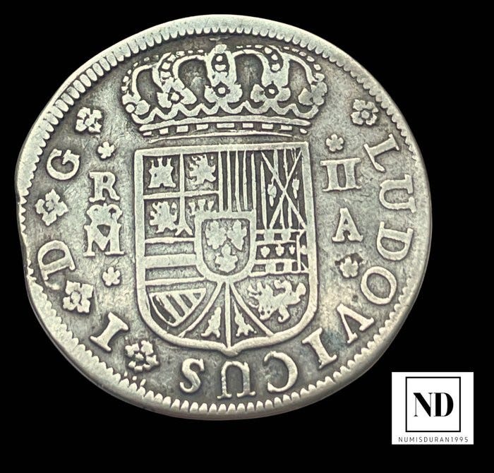 Kingdom of Spain. Luís I. 2 Reales 1724 - Madrid | FINN-torget