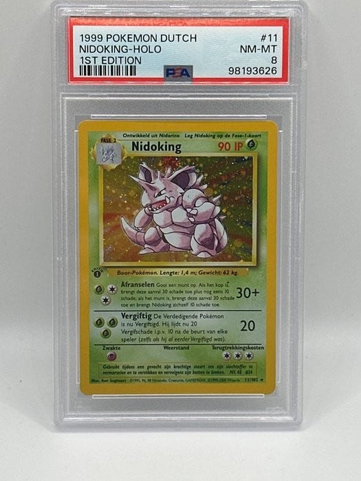 Pokémon - 1 Graded card - Nidoking base 1st edition - PSA 8 | FINN-torget