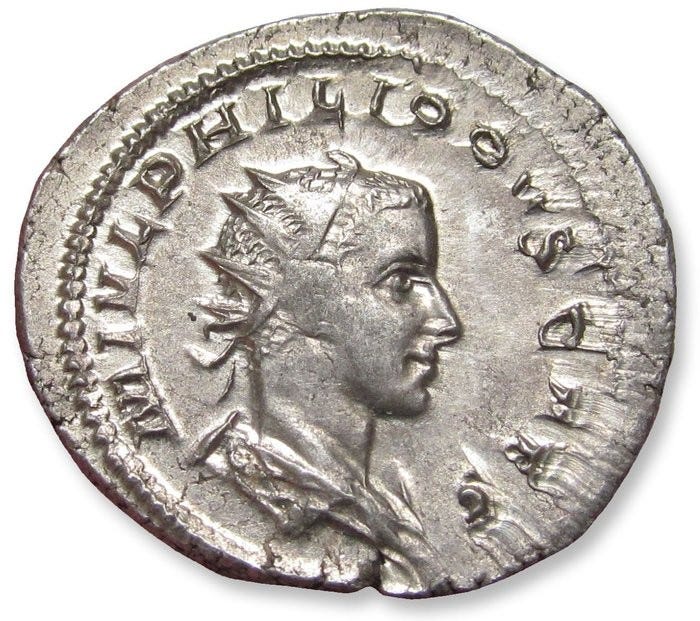 Roman Empire. Philip II as Caesar under Philip I. Antoninianus Rome ...
