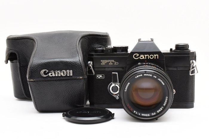 Canon FTb QL black + FD 1.4/50mm S.S.C. Et objektiv speilreflekskamera ...