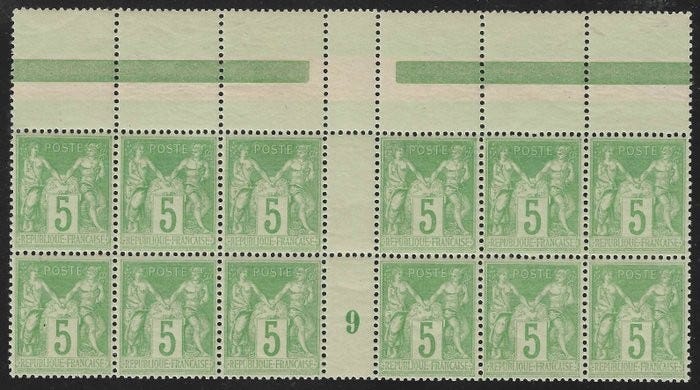 Frankrike - Sage - nye - pris = 820 euro - Yvert n 102 x en bloc de 12 ...