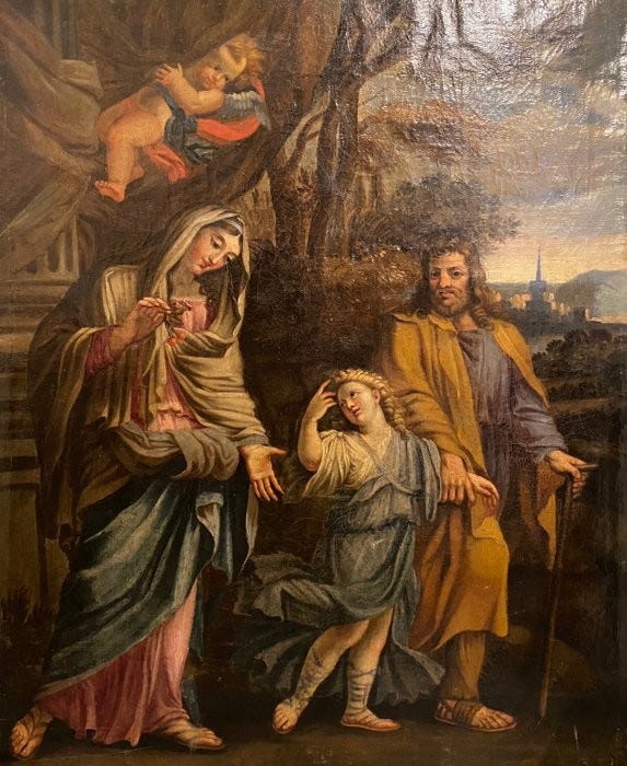 Suiveur de Nicolas Colombel (1644-1717) - La Sainte famille | FINN-torget