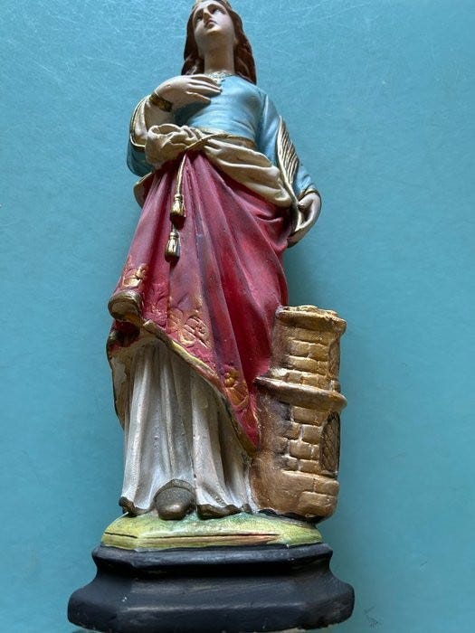 Statue, Heilige Barbara - 50 cm - Gips | FINN-torget