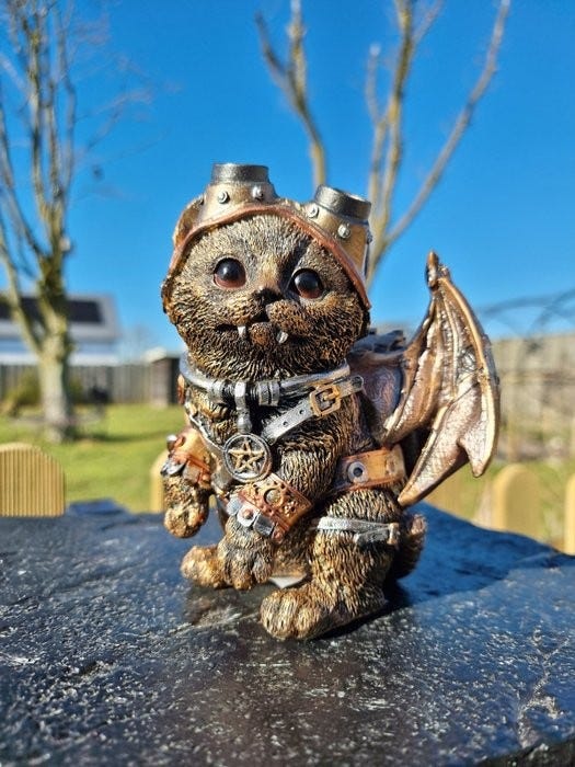 Statue, Steampunk Cat - 16 cm - Resin | FINN-torget