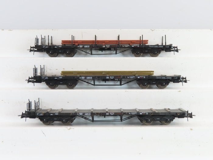 Roco H0 - 46490 - Modelltog godsvogn (3) - 3 Rongenvogner delvis lastet ...