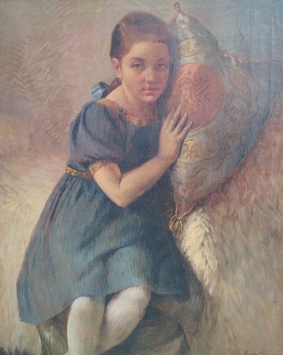 Geza Kende (1889-1952) - Portrait eines Mädchens | FINN-torget