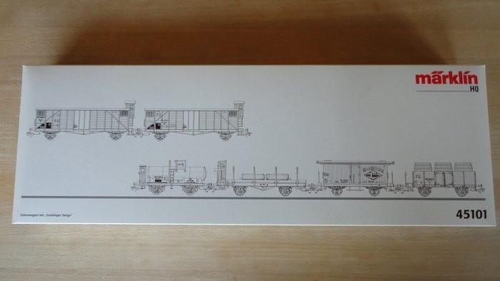 Märklin H0 - 45101 - Modelltogvogn (6) - Märklin 45101, godsvognsettet ...