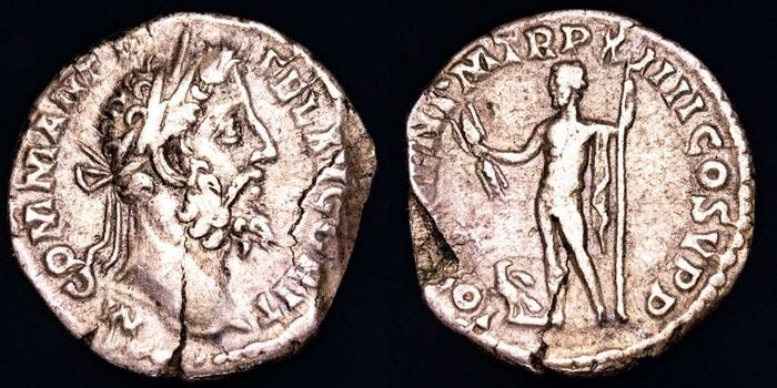 Roman Empire. Commodus (AD 177-192). Denarius Struck 189 AD. IOV IVVEN ...