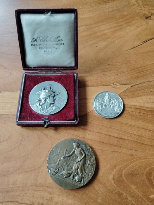 Kunstmedalje - Auguste Dropsy , Auguste Cornu, Henri-Louis Coudray ...