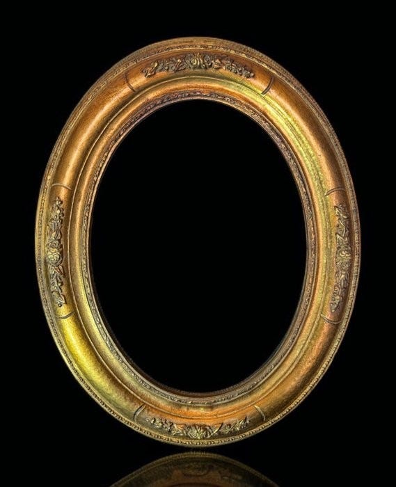 Ramme- Oval - Goldblad - Tre | FINN-torget