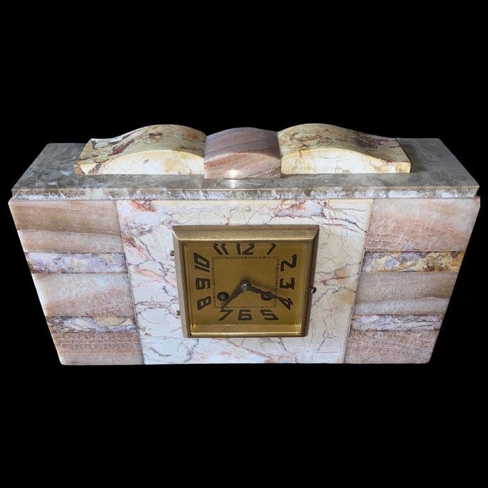 Bordklokke - Japy Freres - Art Deco Marmor - 1920-1930 | FINN-torget