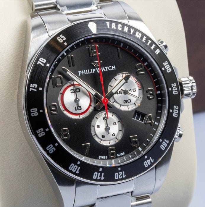 Philip Watch - Caribe Sport - Chronograph & Date - Black - Swiss Made ...