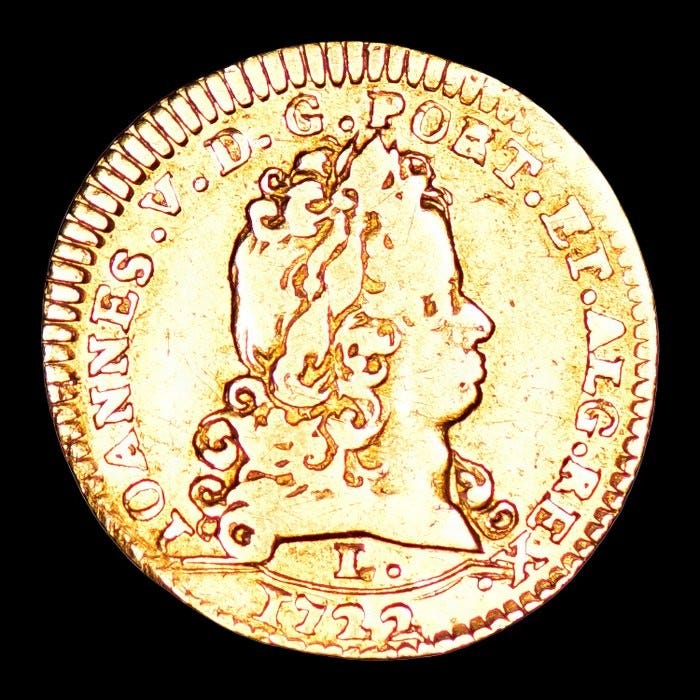 Portugal. D. João V (1706-1750). Meio Escudo (800 Reis) 1722 (L ...