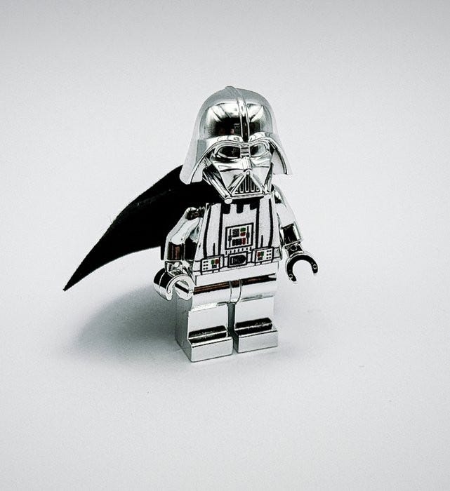 Lego Minifigur - Star Wars - Lego Chrome Silver Darth Vader Star Wars ...