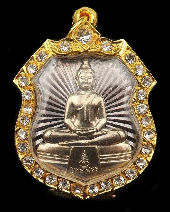 Gullbelagt relikvieskrin av Glødende Buddha – Beskyttelse, fred og ...