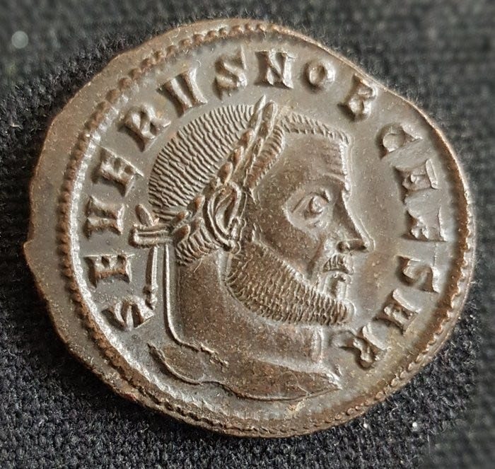 Roman Empire. Severus II, as Caesar (AD 305-306). Follis Ticinum - Mars ...
