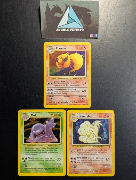 Pokémon - 3 Card - Flareon, Muk, Ninetales - WOTC - Legendary ...