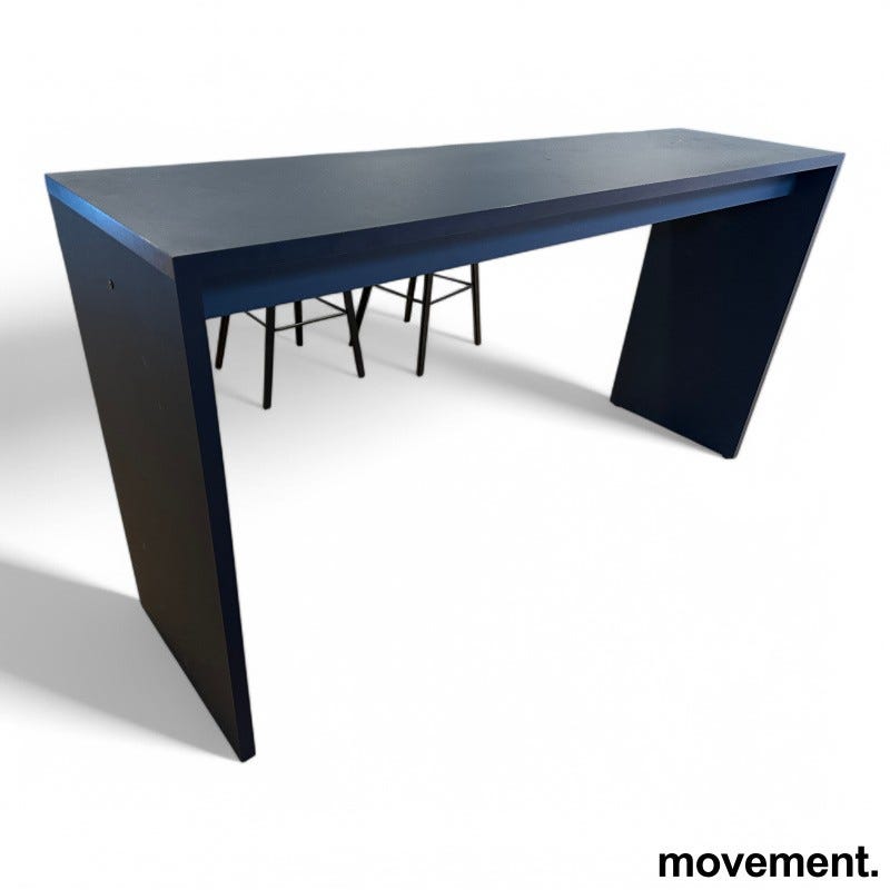 Barbord 200x54cm, høyde 105cm Mørk blå linoleum (Forbo Smokey Blue ...