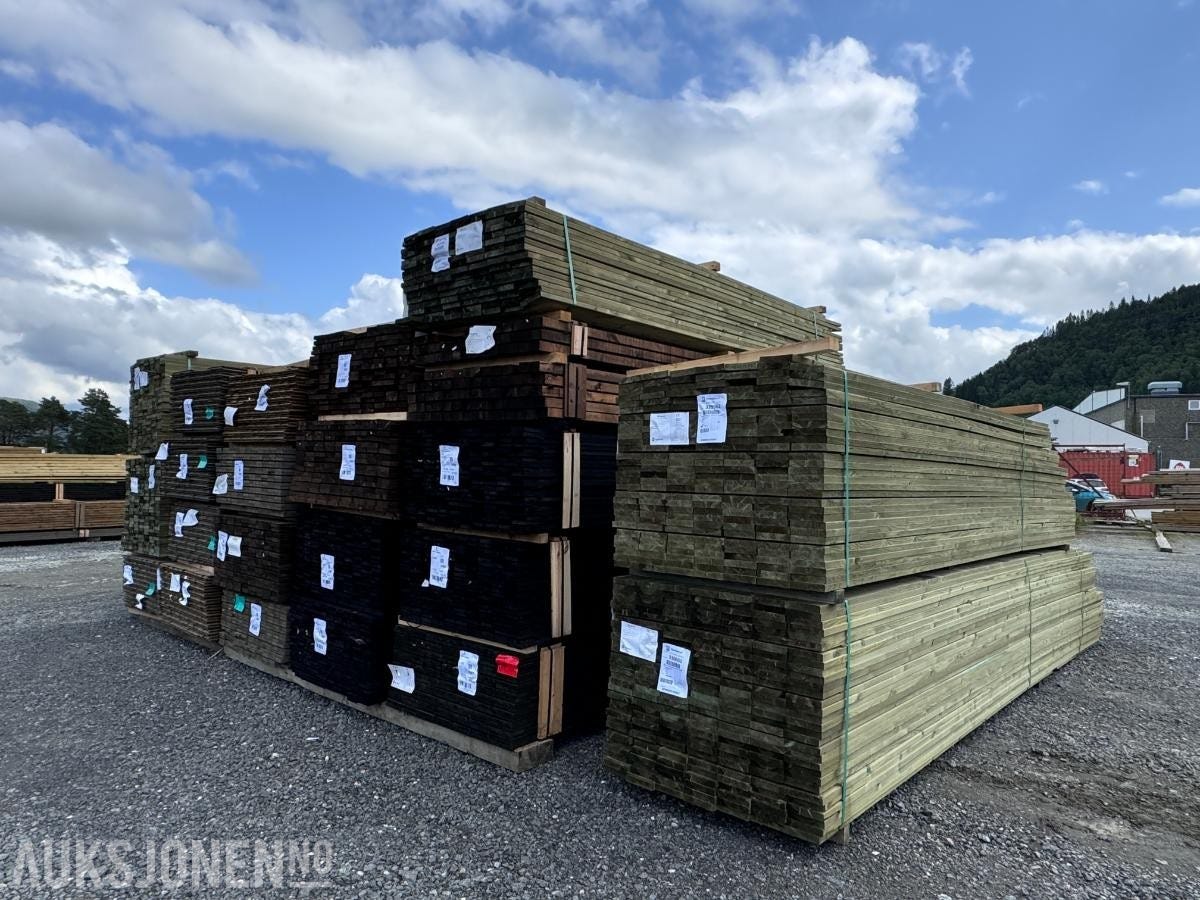 Royal impregnert - Rektangulær kledning - Black - Furu 19x148 - 1 pakke ...