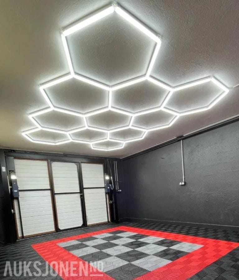4 stk. Hexlight LED taklys til garasje, verksted, butikk +++ | FINN-torget
