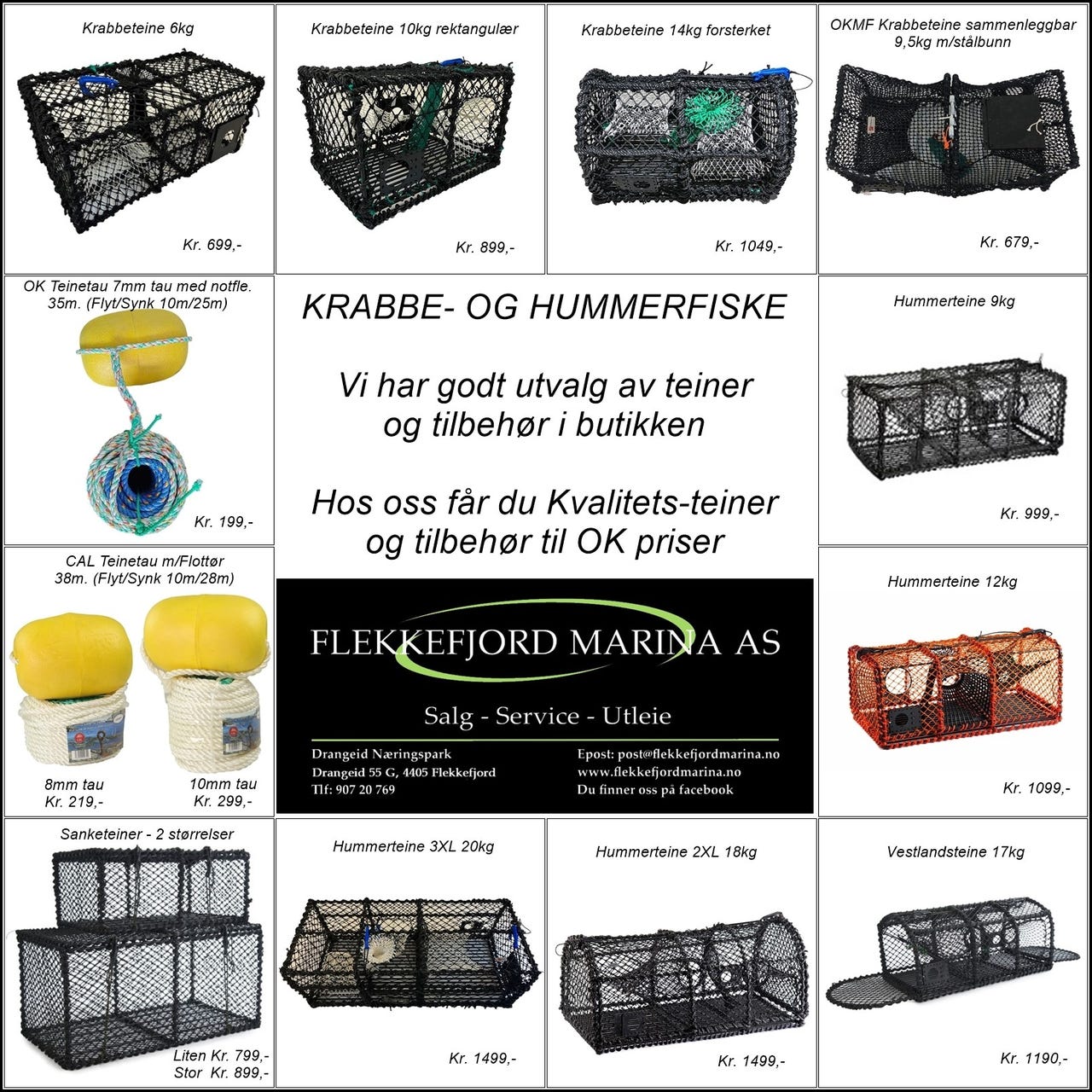 Hummerteiner / Krabbeteiner, våre modeller fra OK Marine | FINN-torget