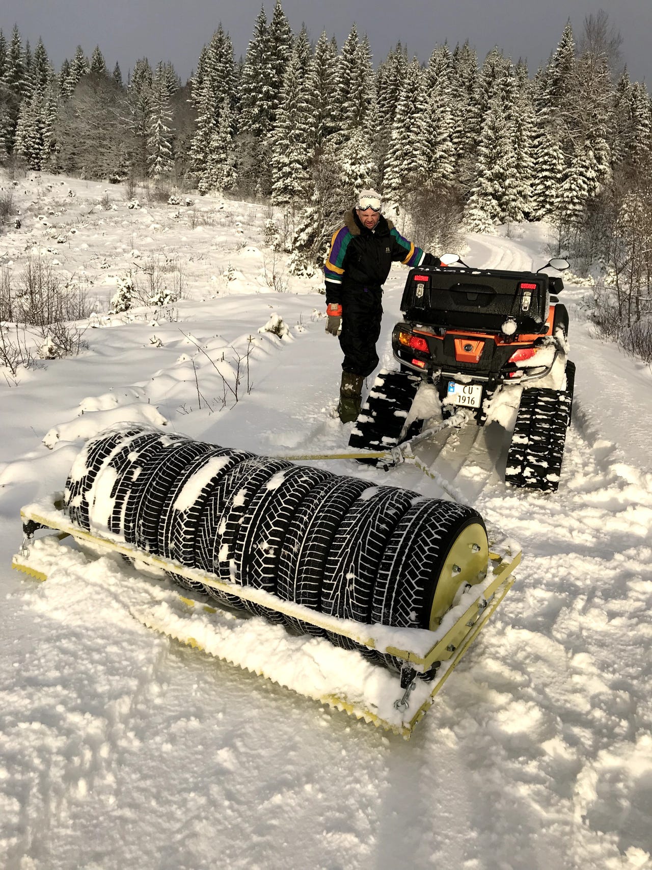 Ivak SnowRoller 190 snøvelter for brede skiløyper og scooterløyper ...