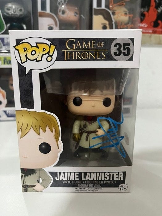 Funko - Funko Pop Jaime Lannister #33 Signed by Nikolaj Coster Waldau w ...