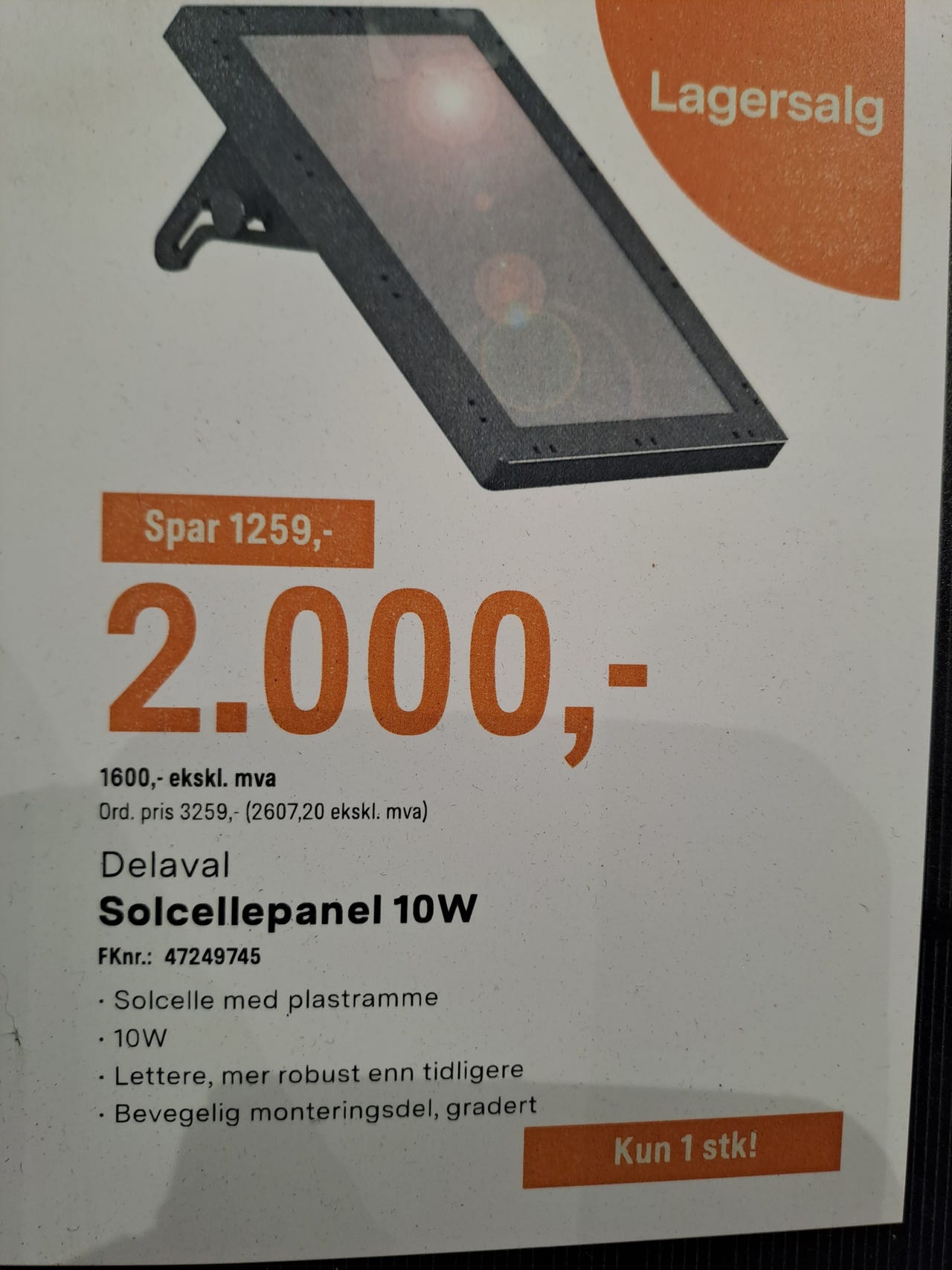 solcellepanel til gjerdeapparat 10w delaval | FINN-torget