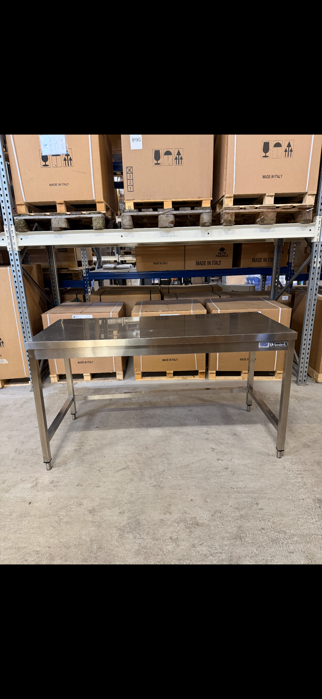 Rustfri benk 160x70 cm Slett Topp, Åpen under - GASTRO STORKJØKKEN ...