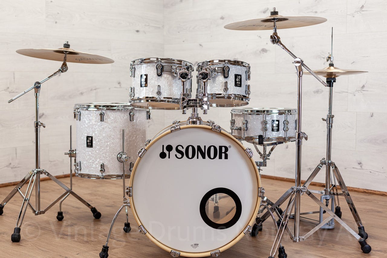 Sonor AQ2 Studio 10/12/14/20 + 14SD White Pearl | FINN-torget