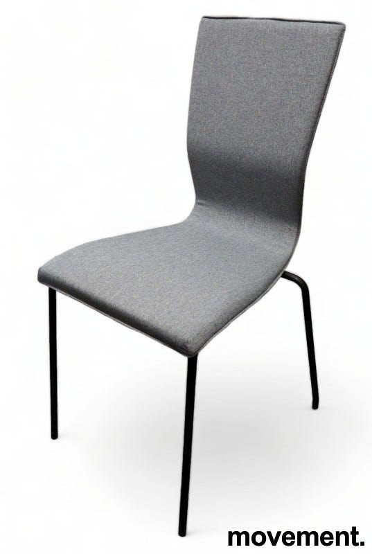 6 stk Efg Graf Grått stoff (Nevotex Rock CS 17 Steel), ben i sort, Pent ...