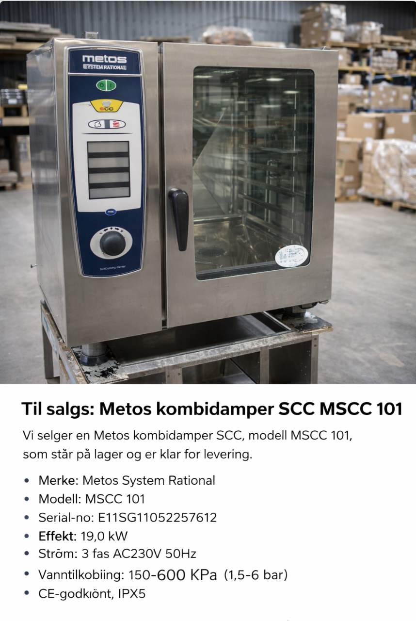 METOS KOMBIDAMPER SCC MSCC 101 +/- KLAR FOR LEVERING | FINN-torget