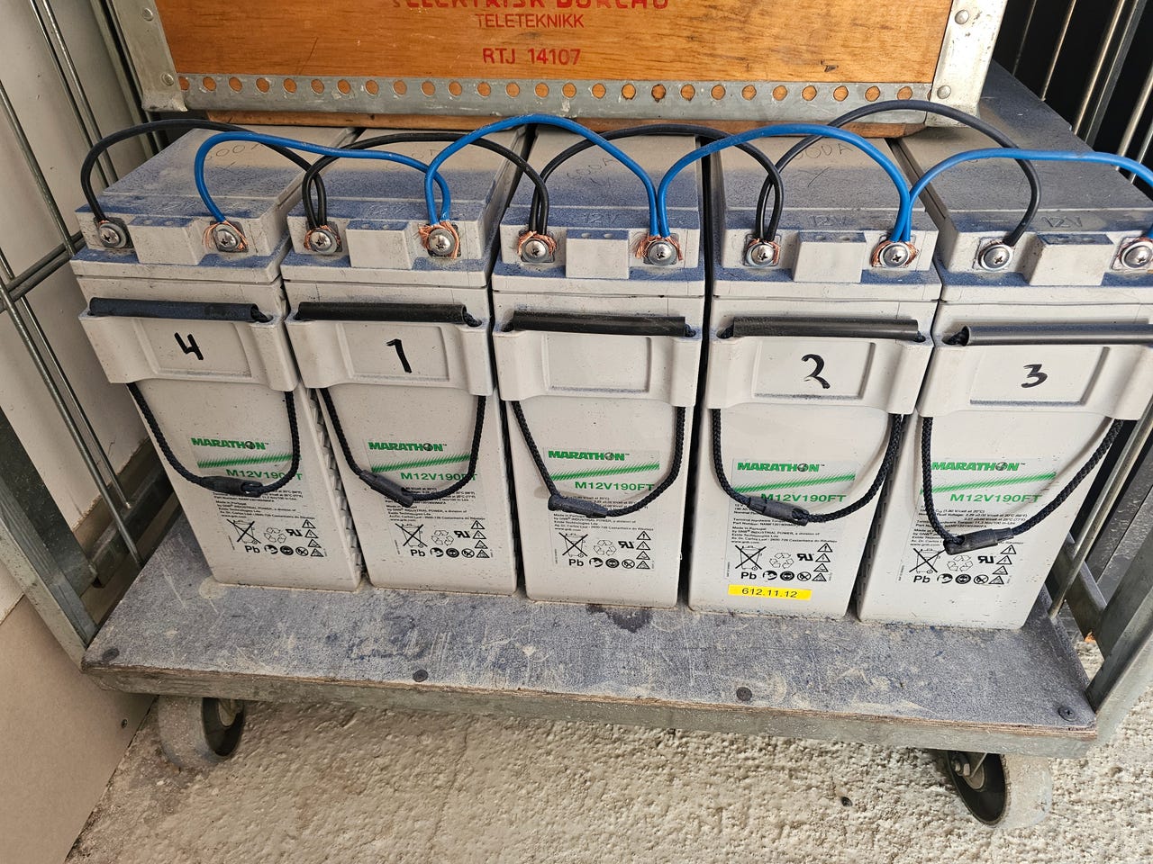 5 stk GNB Marathon M12V190FT Blybatterier, 12V 190Ah, Kraftige ...