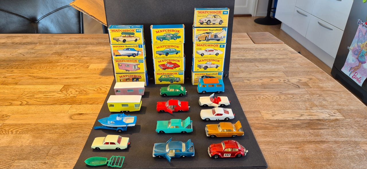 Matchbox series lesney modeller med esker fra 60/70 tallet, veldig pene. | FINN-torget