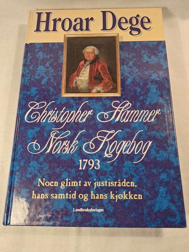 Christopher Hammer – Norsk kogebog 1793 – Hroar Dege | FINN-torget