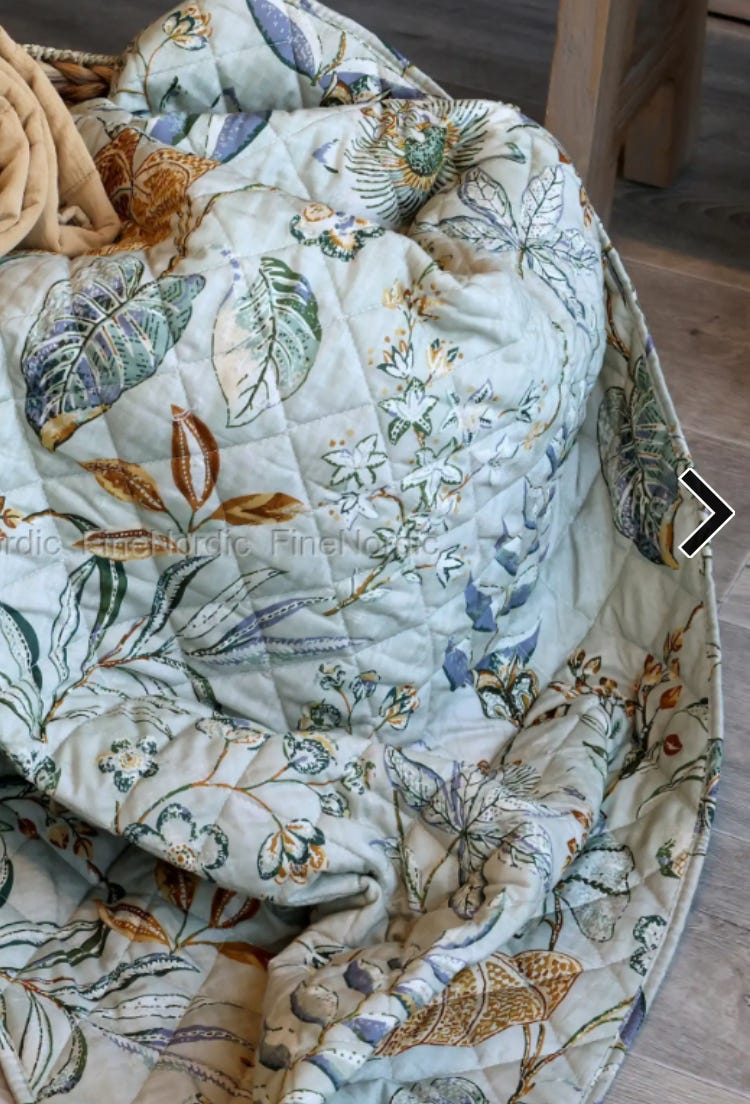 Nytt sengeteppe / vattert teppe fra chic antique | FINN-torget