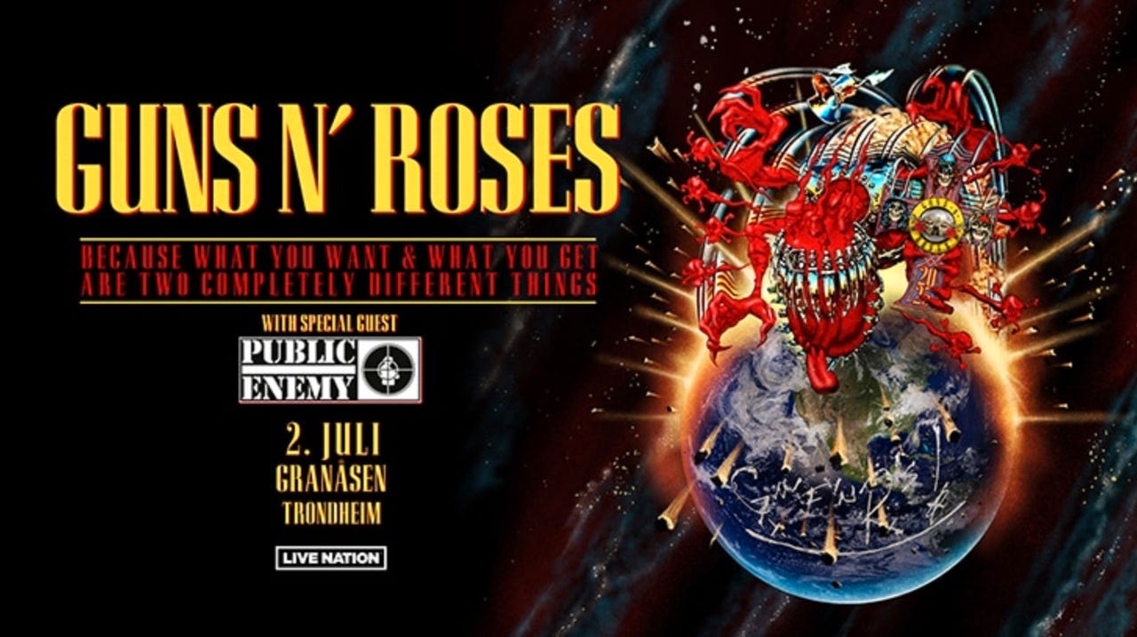 Guns N’ Roses i Trondheim 2. juli: 4 billetter Premium Early Entry ...