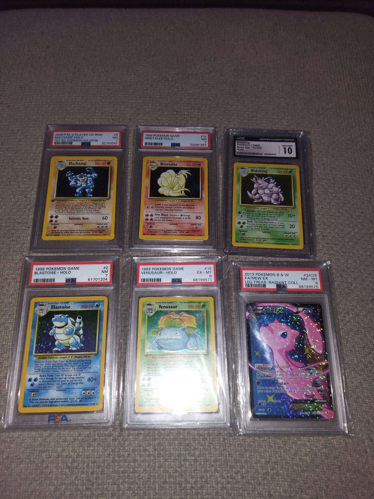 Pokemon base set holo 5stk psa og cgc mew ex | FINN-torget