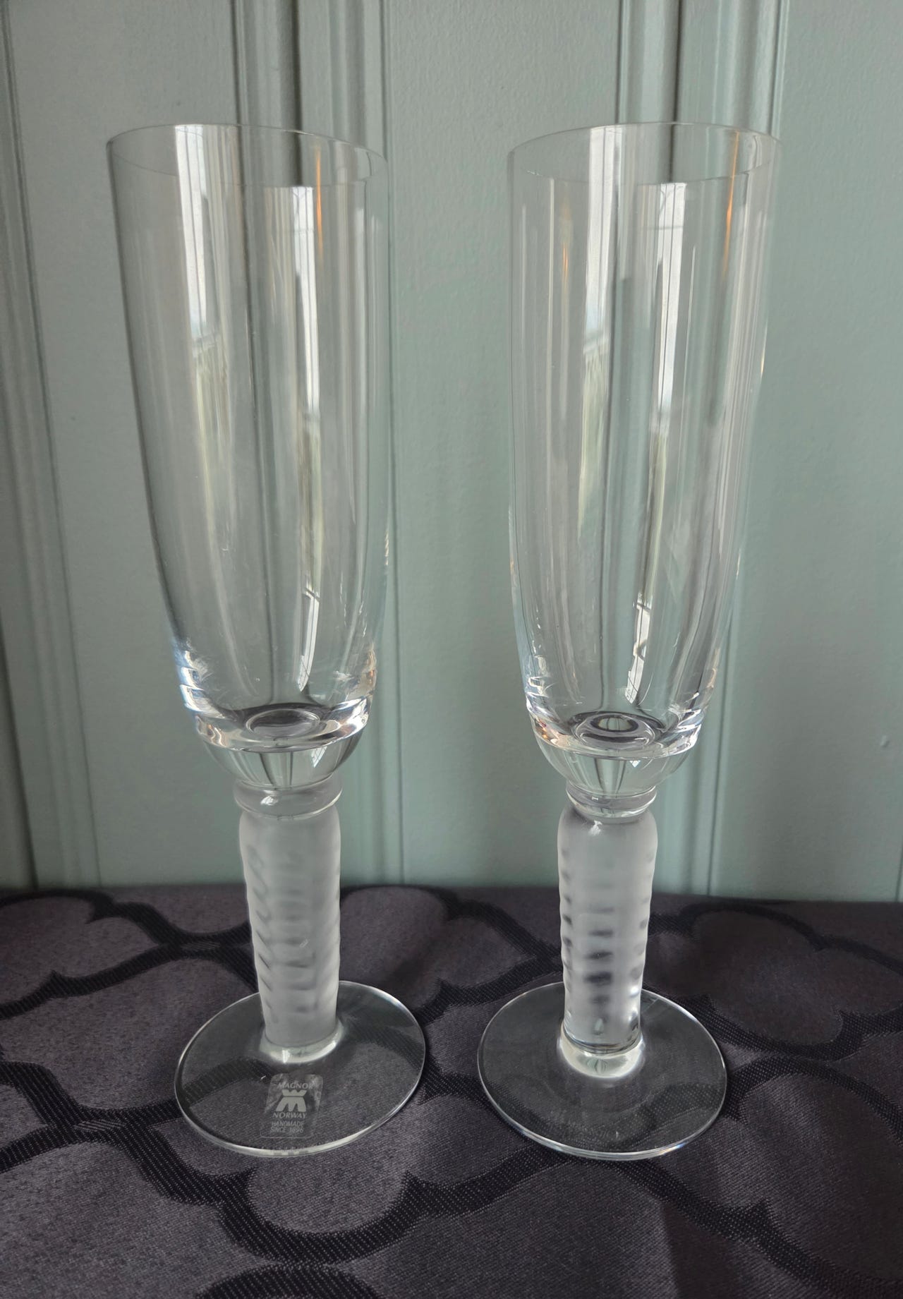 Vin/Champagne glass i serien Rim, Magnor Glassverk. Designer Per Spook ...