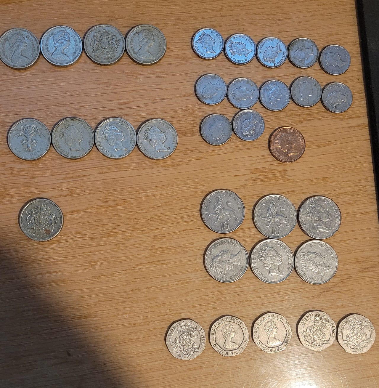 Engelske mynter + en 10 pund seddel | FINN-torget