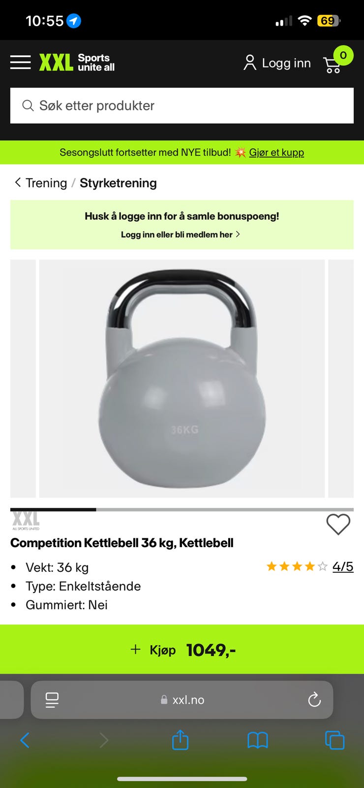 XXL Competition Kettlebell 36 kg | FINN-torget