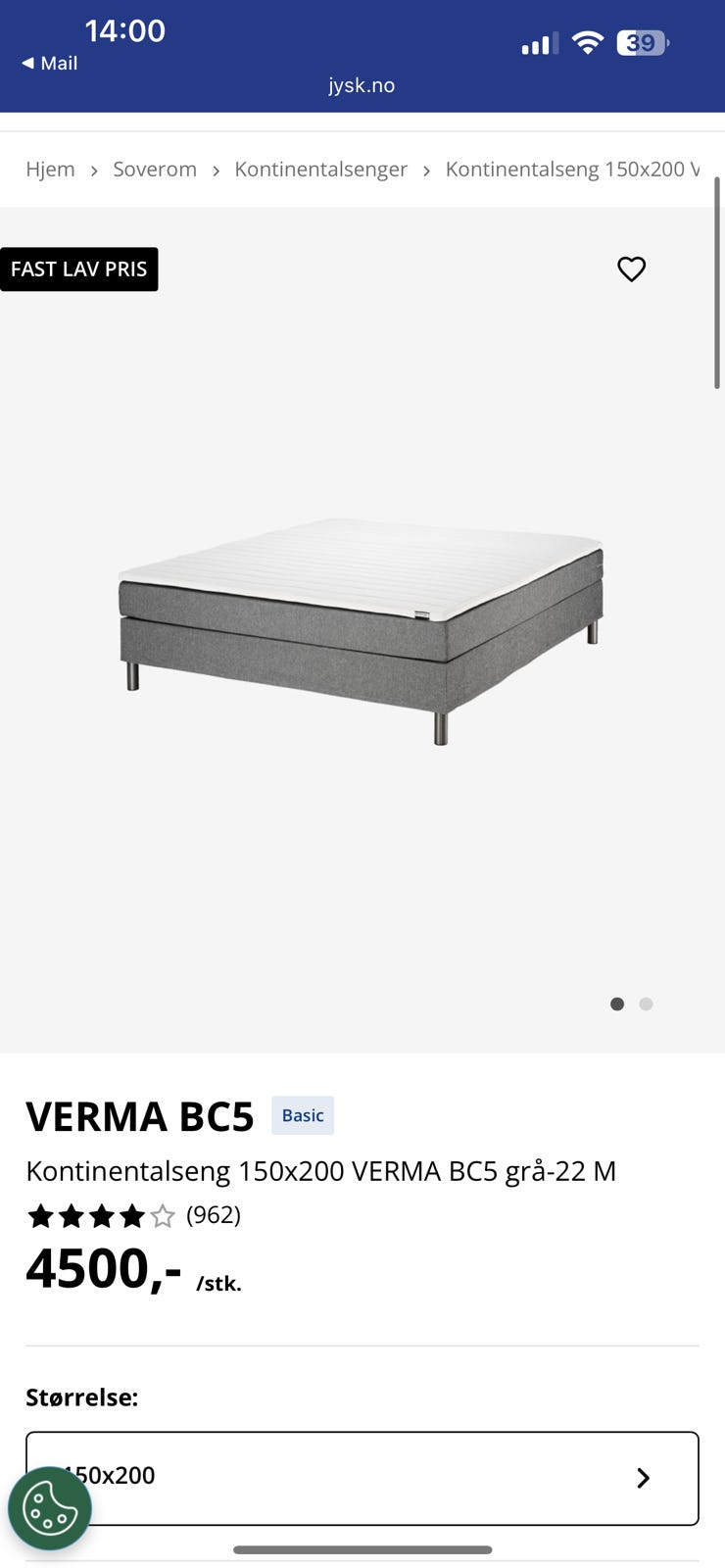 VERMA BC5 150x200 | FINN-torget