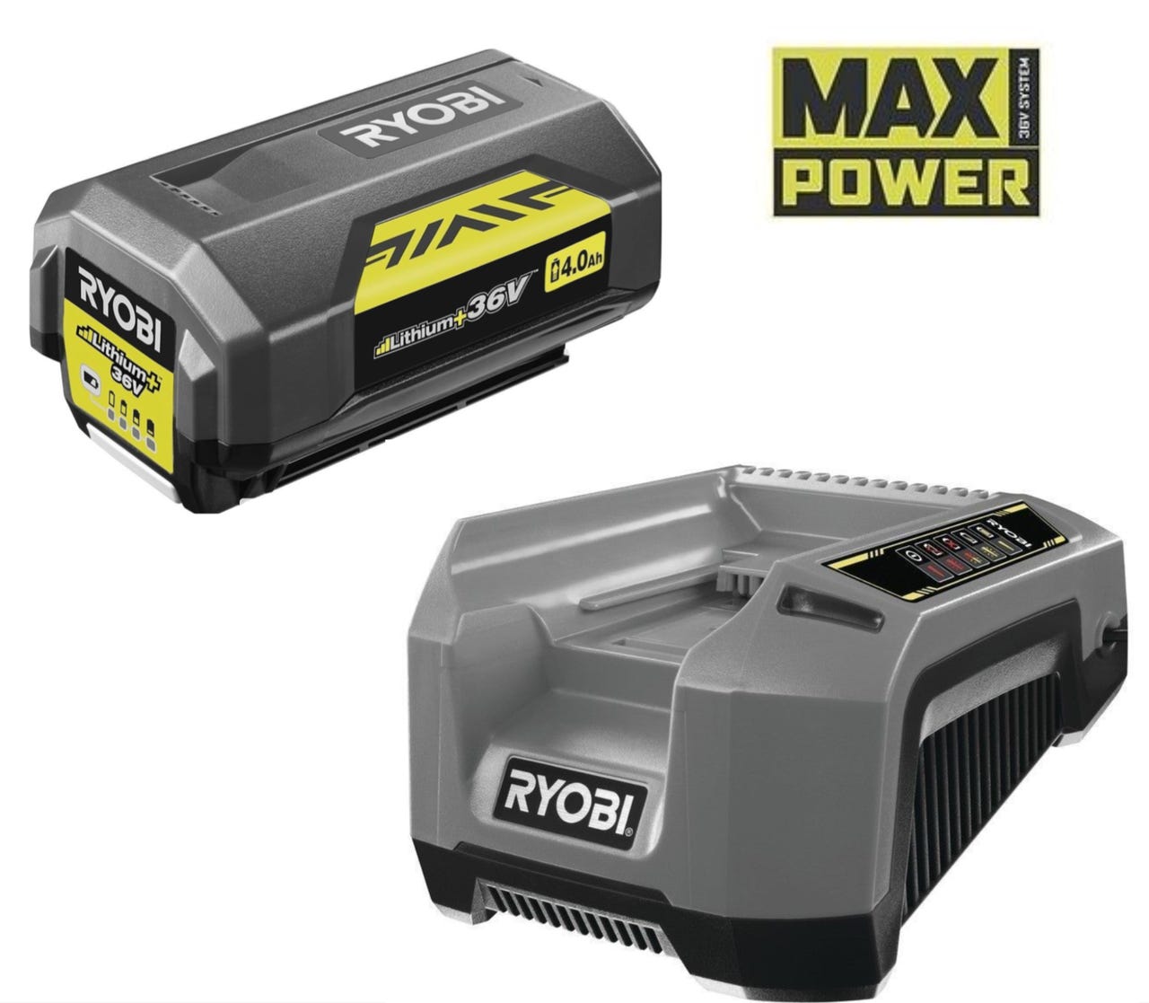 RYOBI 36V MAX POWER batteri med hurtilader | FINN-torget