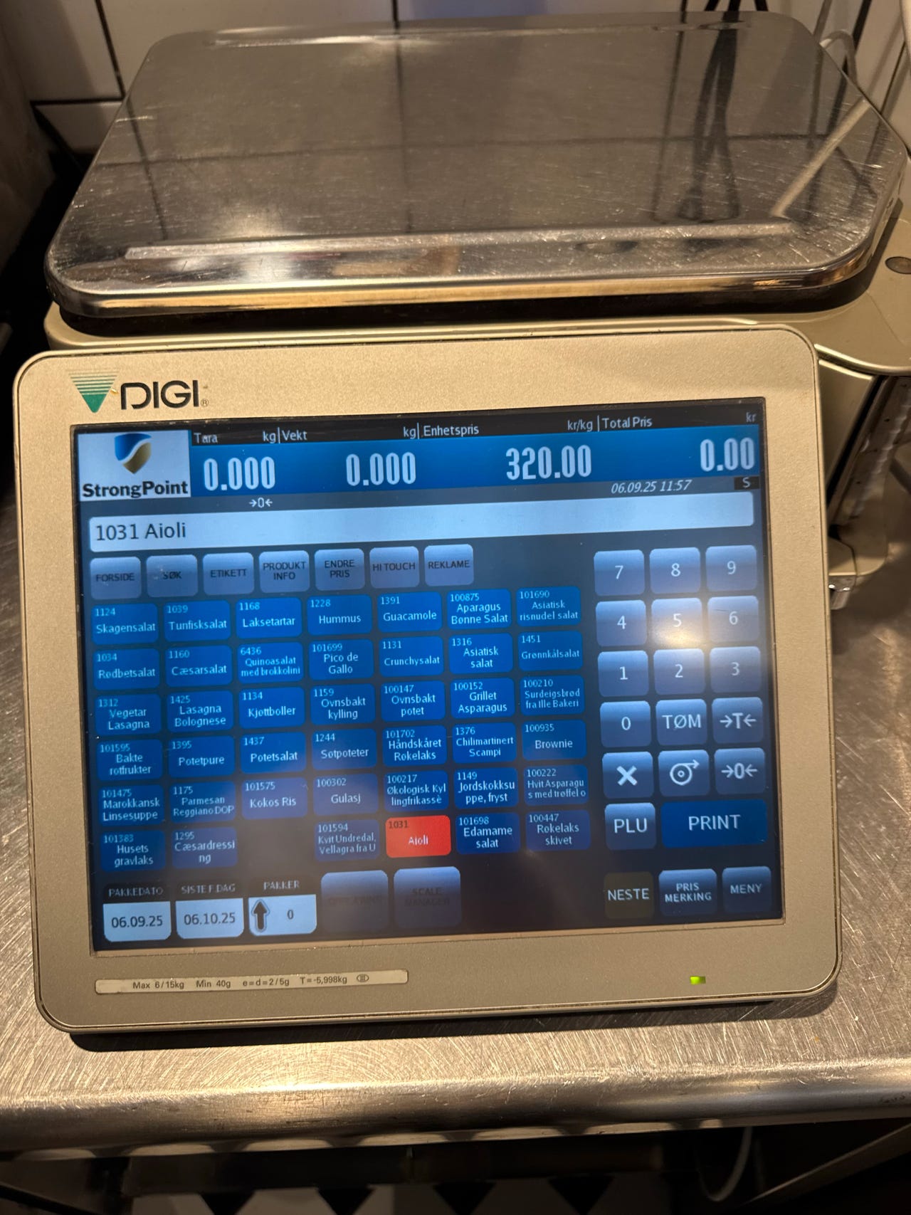 Digi DS-320K Elektronisk Vekt 320 kg | FINN-torget