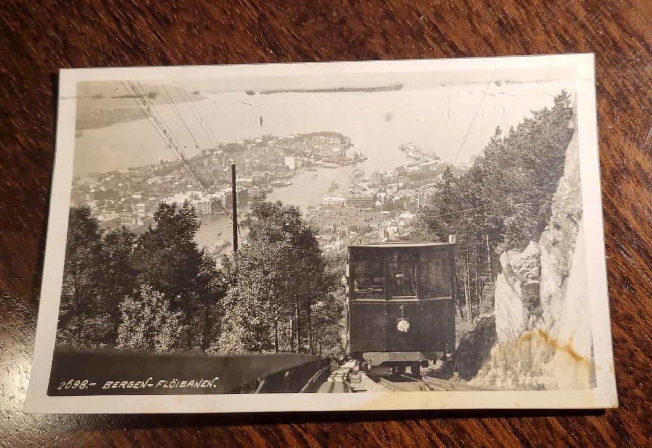 Gammelt postkort fra Fløybanen | FINN-torget
